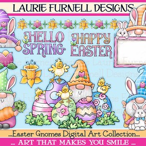 Easter Gnome Clip Art, Easter Clip Art, Spring Clip Art, Easter Gnome ...