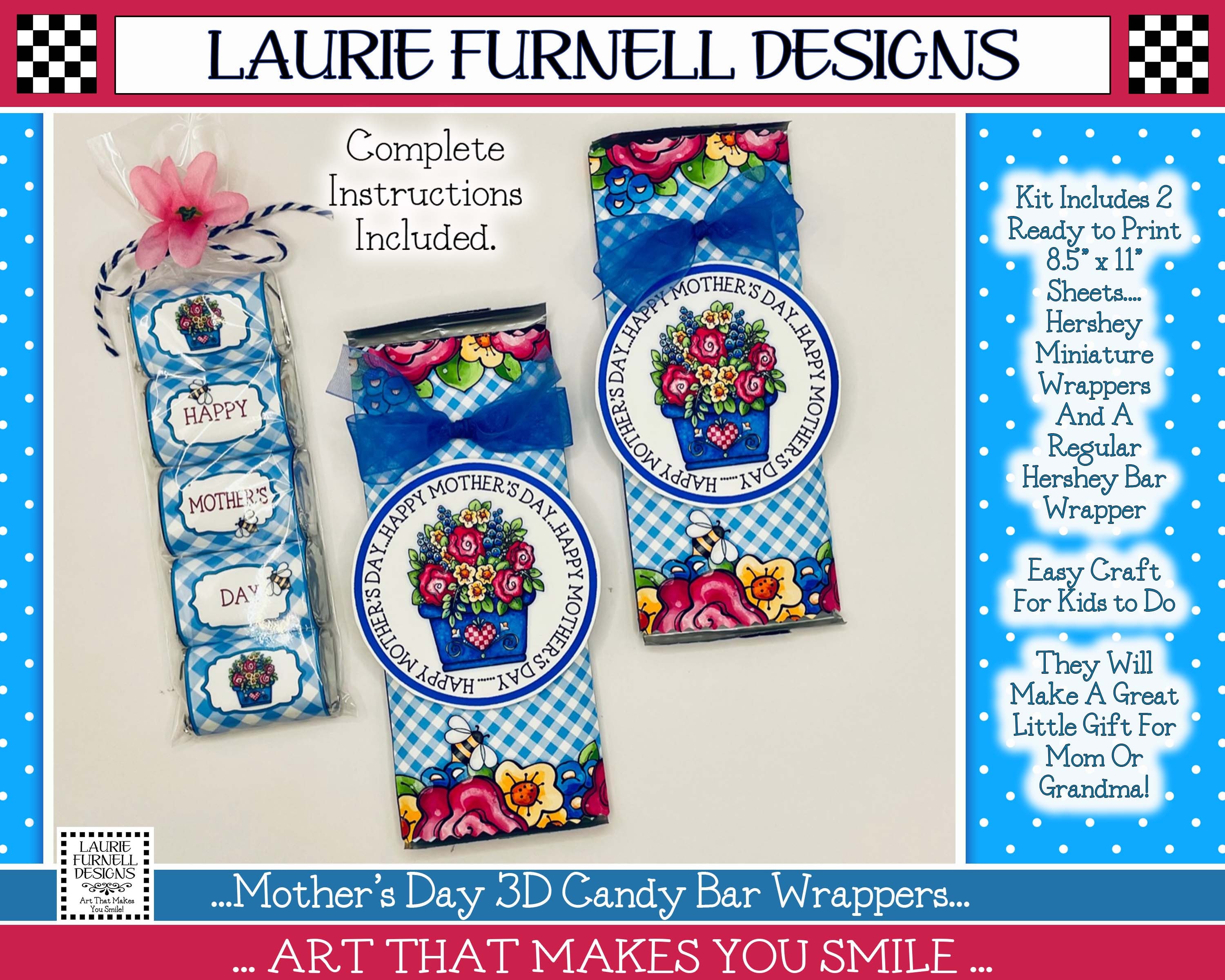 Mother's Day Candy Bar Wrapper, Mom's Day Miniature Chocolate Wrapper ...