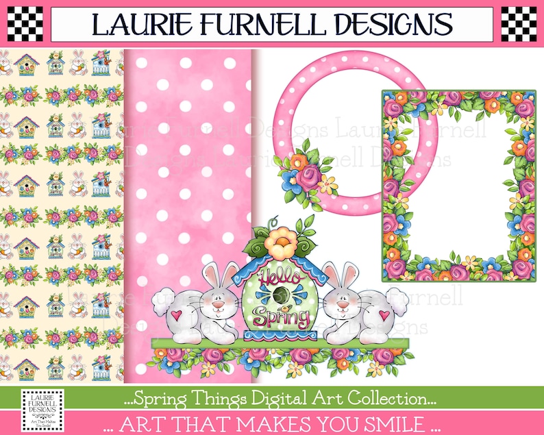 Spring Clip Art Bulletin Board Decor Spring Flower Pngs - Etsy