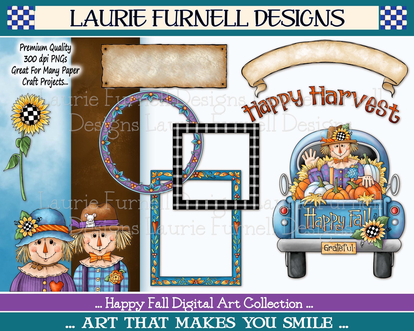 Autumn Clip Art Fall Clip Art Laurie Furnell Bulletin Board - Etsy