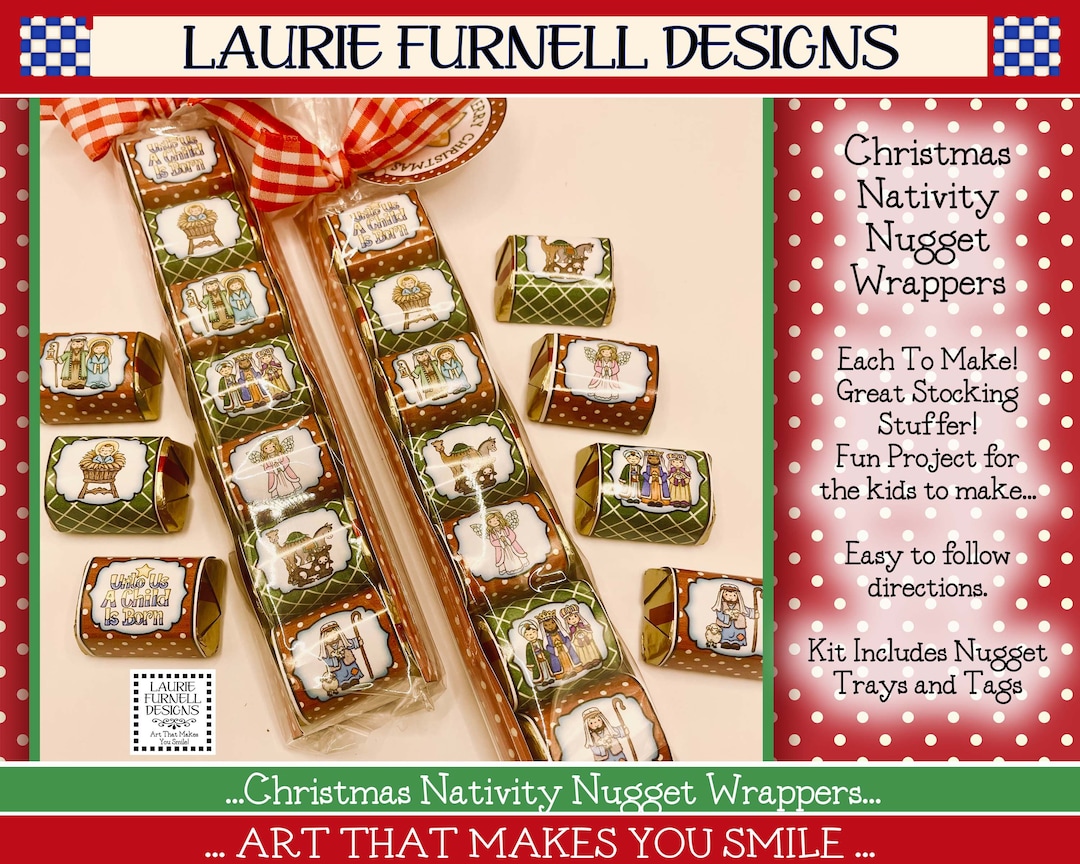 Christmas Nativity Nugget Wrapper, Christmas Nugget Wrappers, Christmas ...