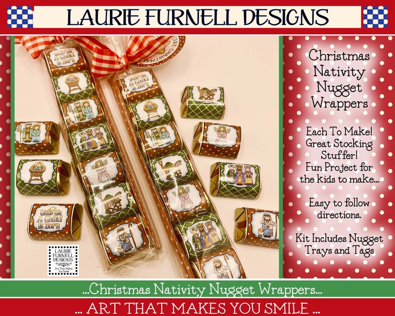 Christmas Nativity Nugget Wrapper, Christmas Nugget Wrappers, Christmas ...