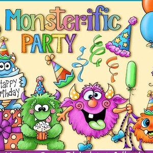 Monster Clip Art, Cute Monster Art, Laurie Furnell, Birthday Party Clip ...