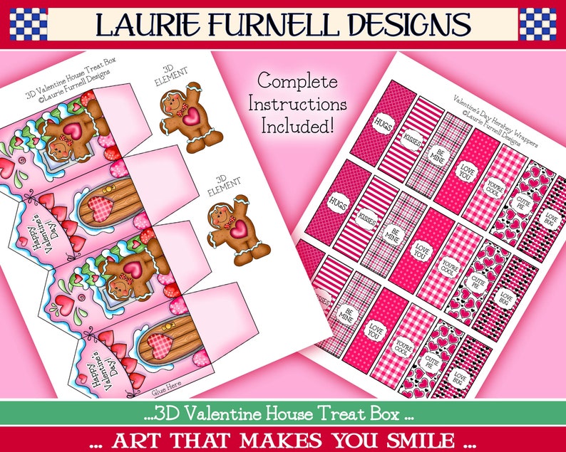 Valentine Treat Box Printable, Valentine House Treat Box, Valentine ...