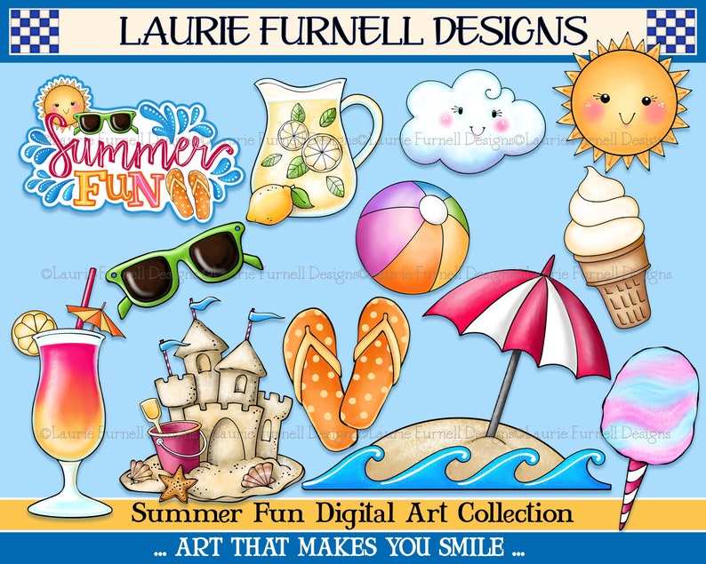 Summer Clip Art/ Summer Fun Clip Art/ Beach Clip Art/ BBQ Clip Art ...