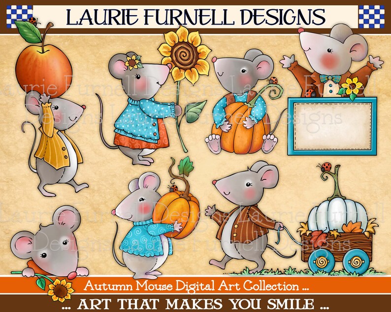 Autumn Clip Art Fall Clip Art Fall Mouse Clip Art Fall - Etsy