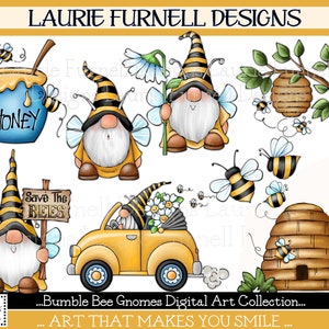 Bumblebee Gnome Clip Art, Bee Gnome PNG, Gnome Art for Bulletin Board ...