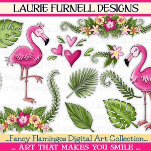 Flamingo Clip Art, Tropical Clip Art, Flamingo PNG, Flamingo Clip Art ...