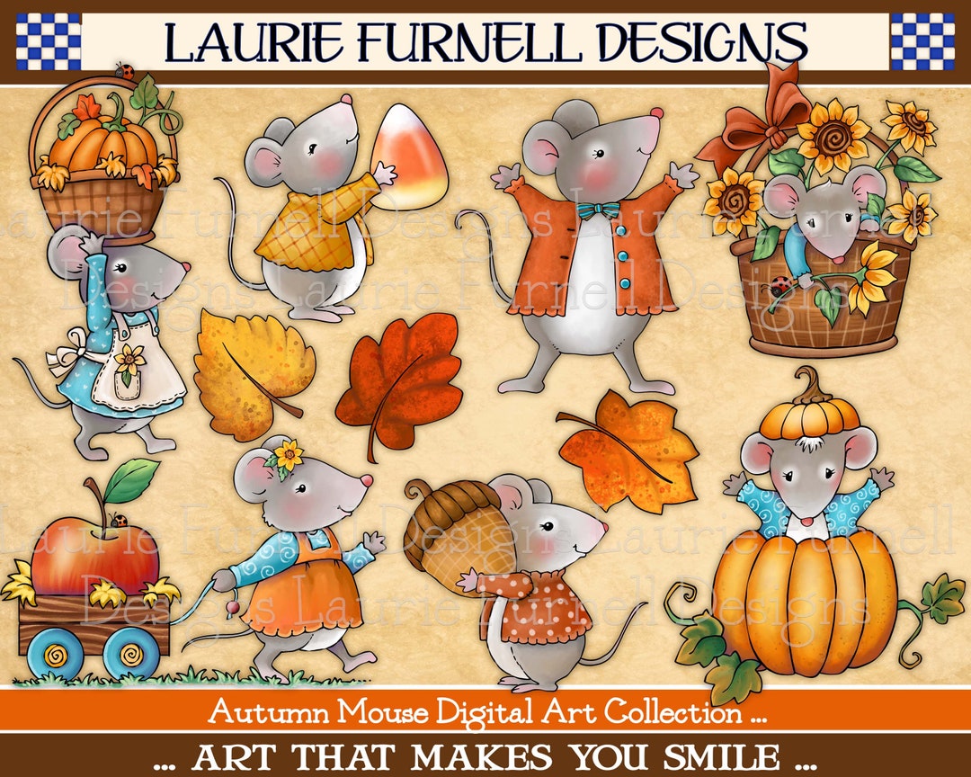 Autumn Clip Art, Fall Clip Art, Fall Mouse Clip Art, Fall Mouse PNG ...