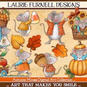 Autumn Clip Art, Fall Clip Art, Fall Mouse Clip Art, Fall Mouse PNG ...