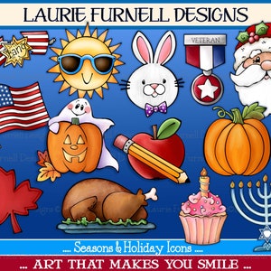 Holiday Clip Art, Seasons Clip Art, Planner Stickers, Fall Clip Art ...