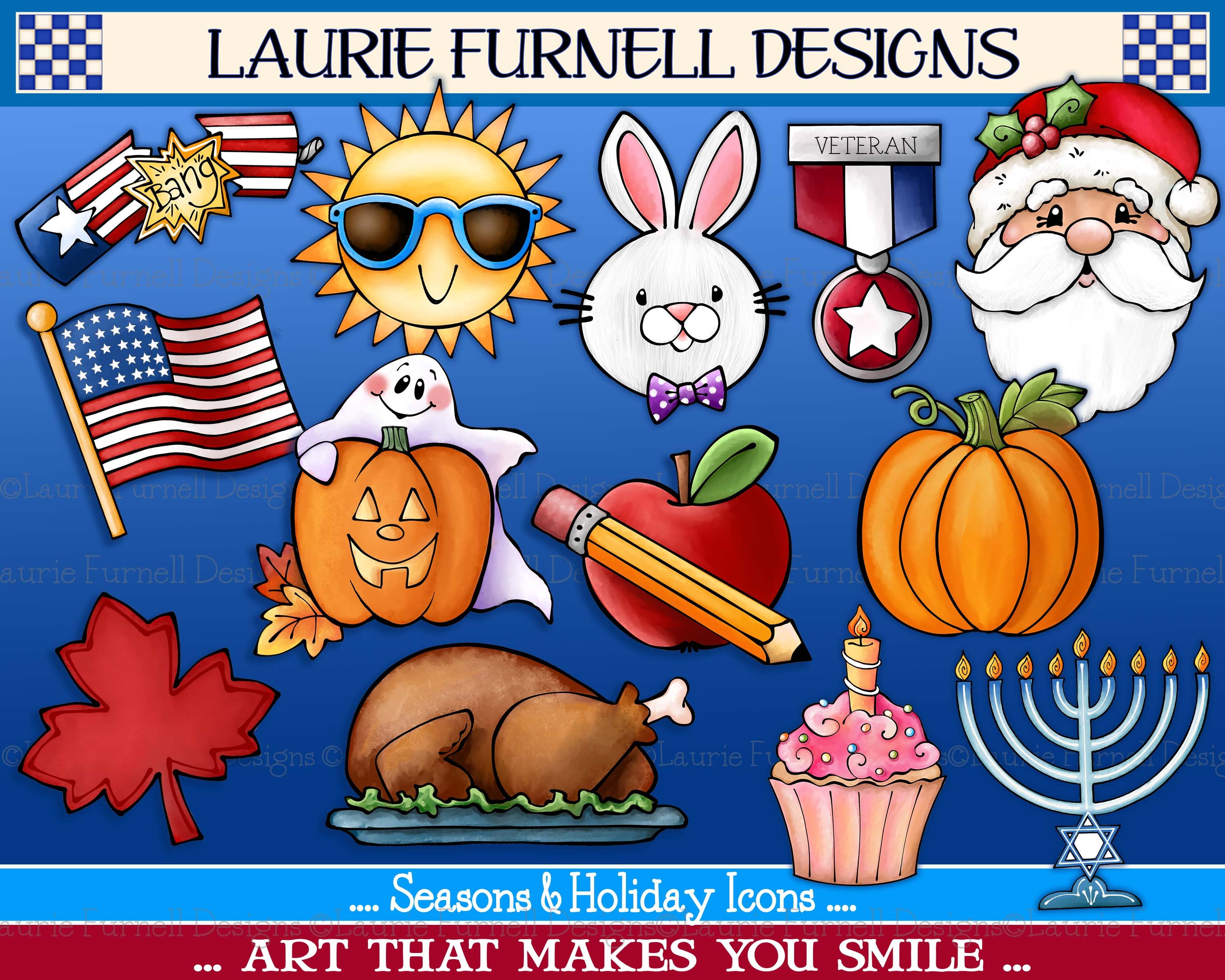 Holiday Clip Art Seasons Clip Art Planner Stickers Fall - Etsy