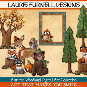 Fall Clip Art, Autumn Pngs, Woodland Animal Clip Art, Fall Forest ...