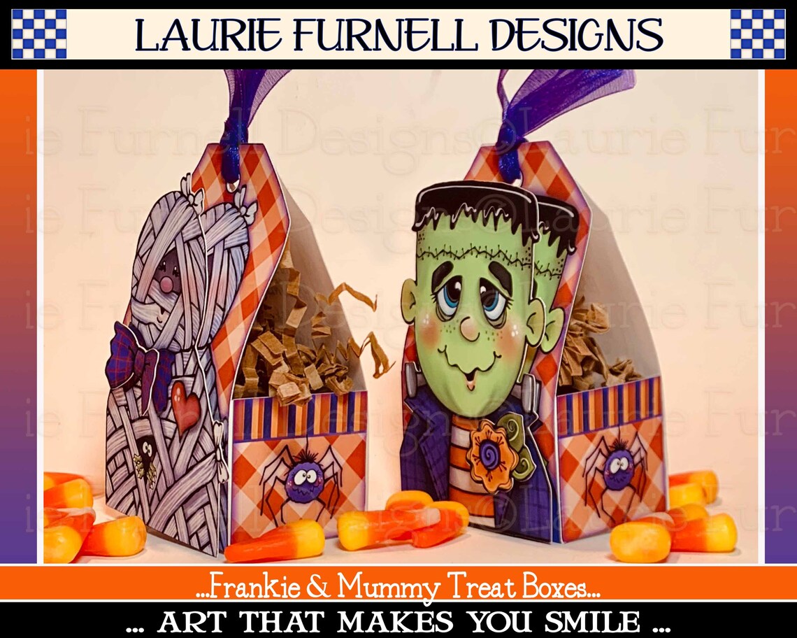 Halloween Treat Box Printable Frankenstein Candy Box Mummy - Etsy