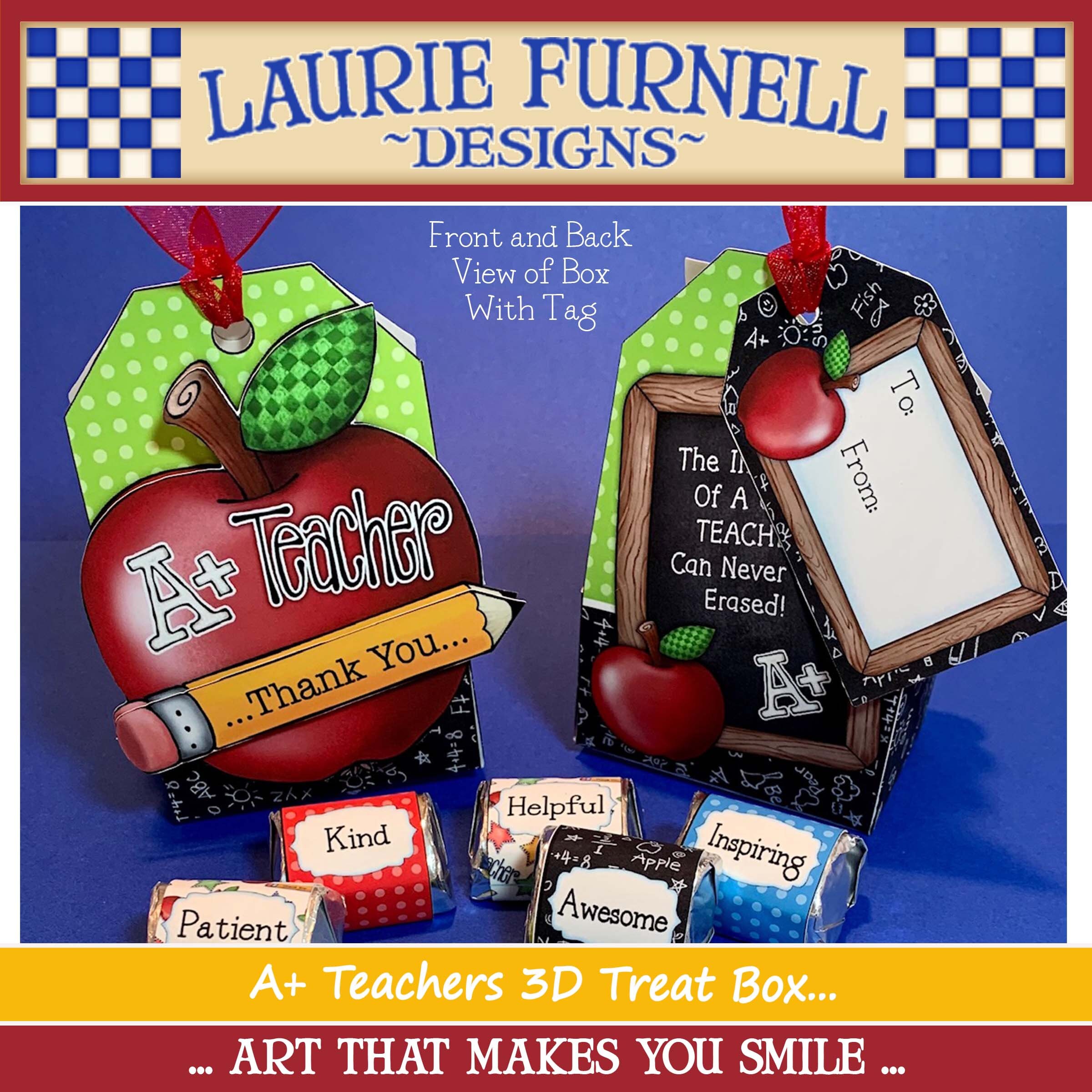 Teacher Thank You Treat Box Printable/ School Treat Box/ - Etsy