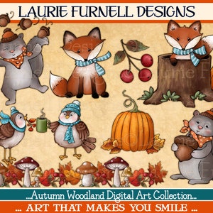 Fall Clip Art, Autumn Pngs, Woodland Animal Clip Art, Fall Forest ...