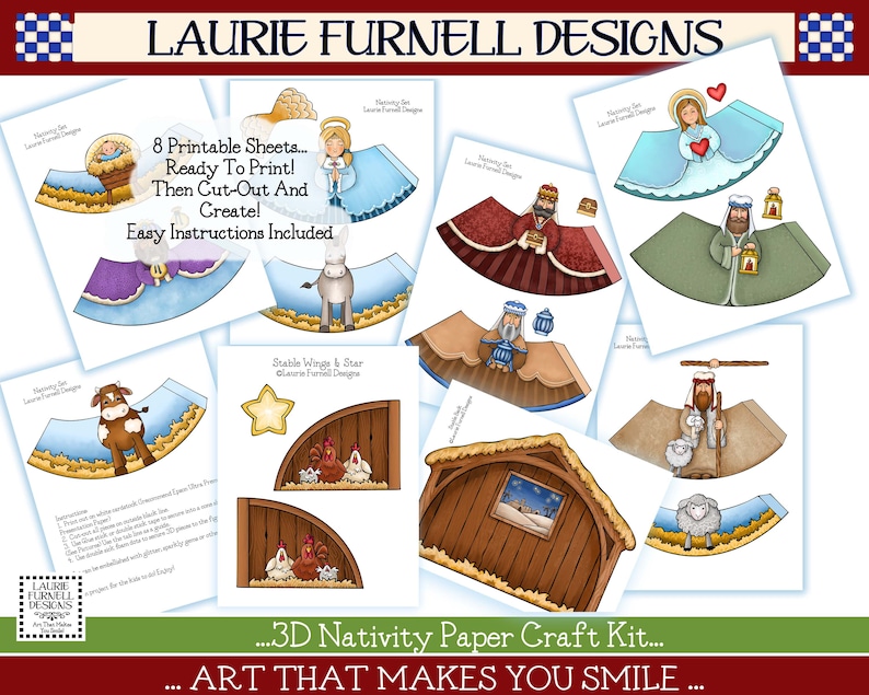 Nativity Paper Craft Kit Christmas Nativity Paper Craft DIY - Etsy
