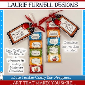Teacher Candy Bar Wrapper, Teacher Miniature Wrapper, Thank You Gift ...