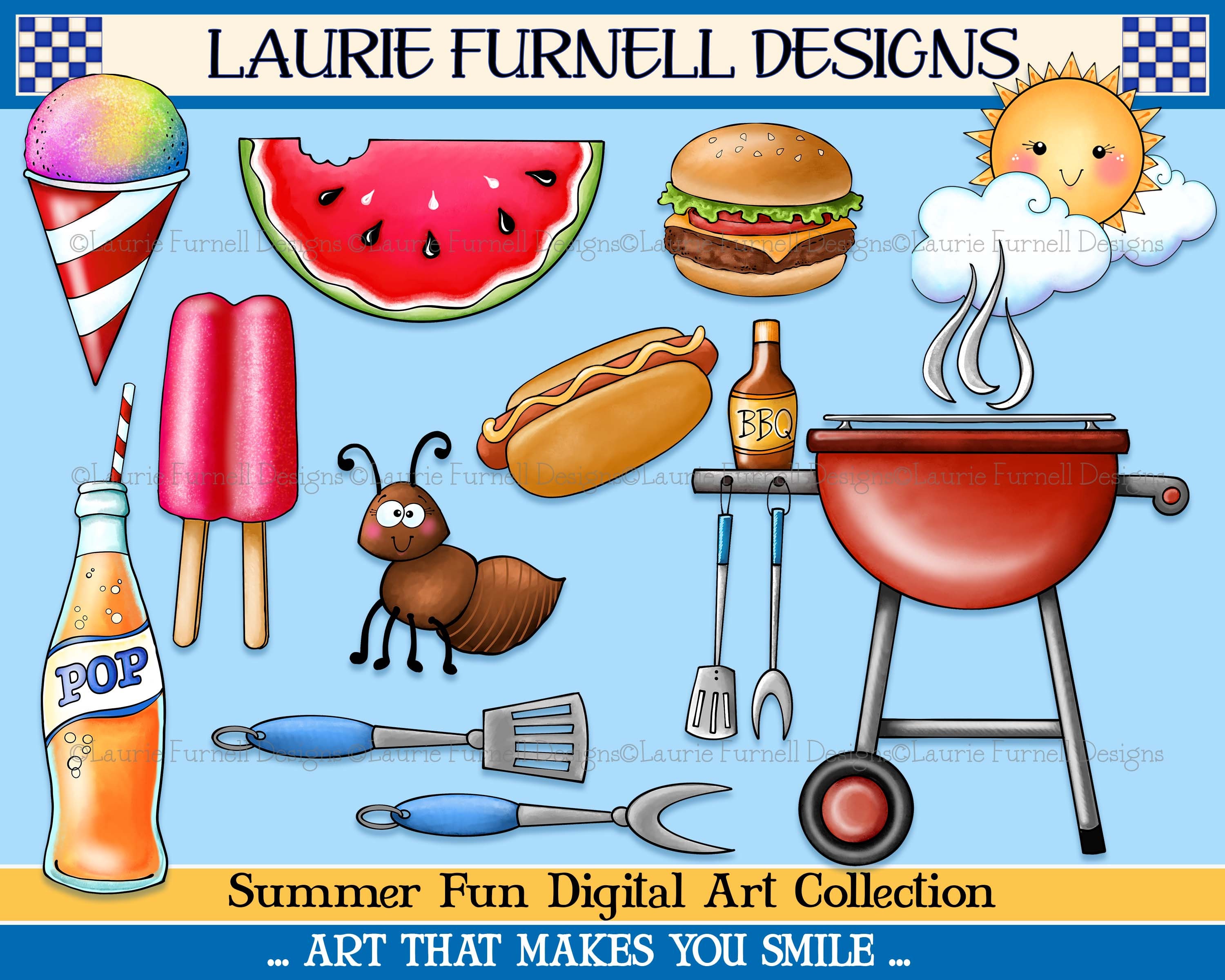 Summer Clip Art/ Summer Fun Clip Art/ Beach Clip Art/ BBQ Clip - Etsy