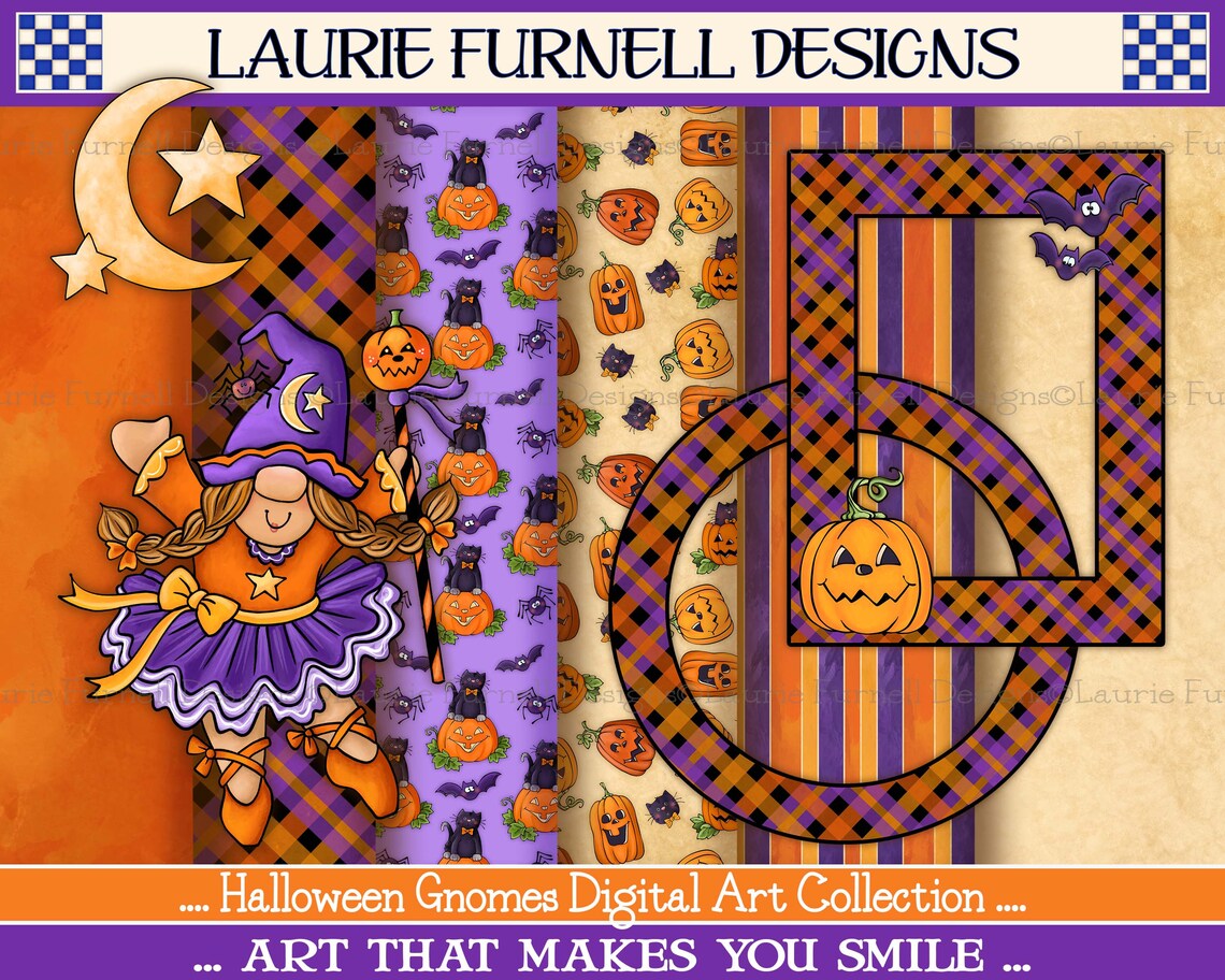 Halloween Gnome Clip Art Halloween Gnome PNG Bulletin Board - Etsy