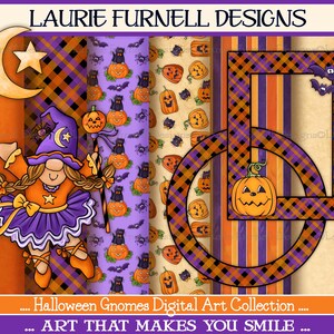 Halloween Gnome Clip Art, Halloween Gnome PNG, Bulletin Board Decor ...