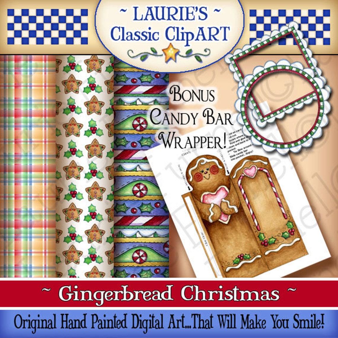 Gingerbread Christmas Digital Art Christmas Clipart - Etsy