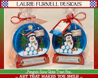 Christmas Snow Globe Treat Box, Christmas Penguin Printable, Holiday ...