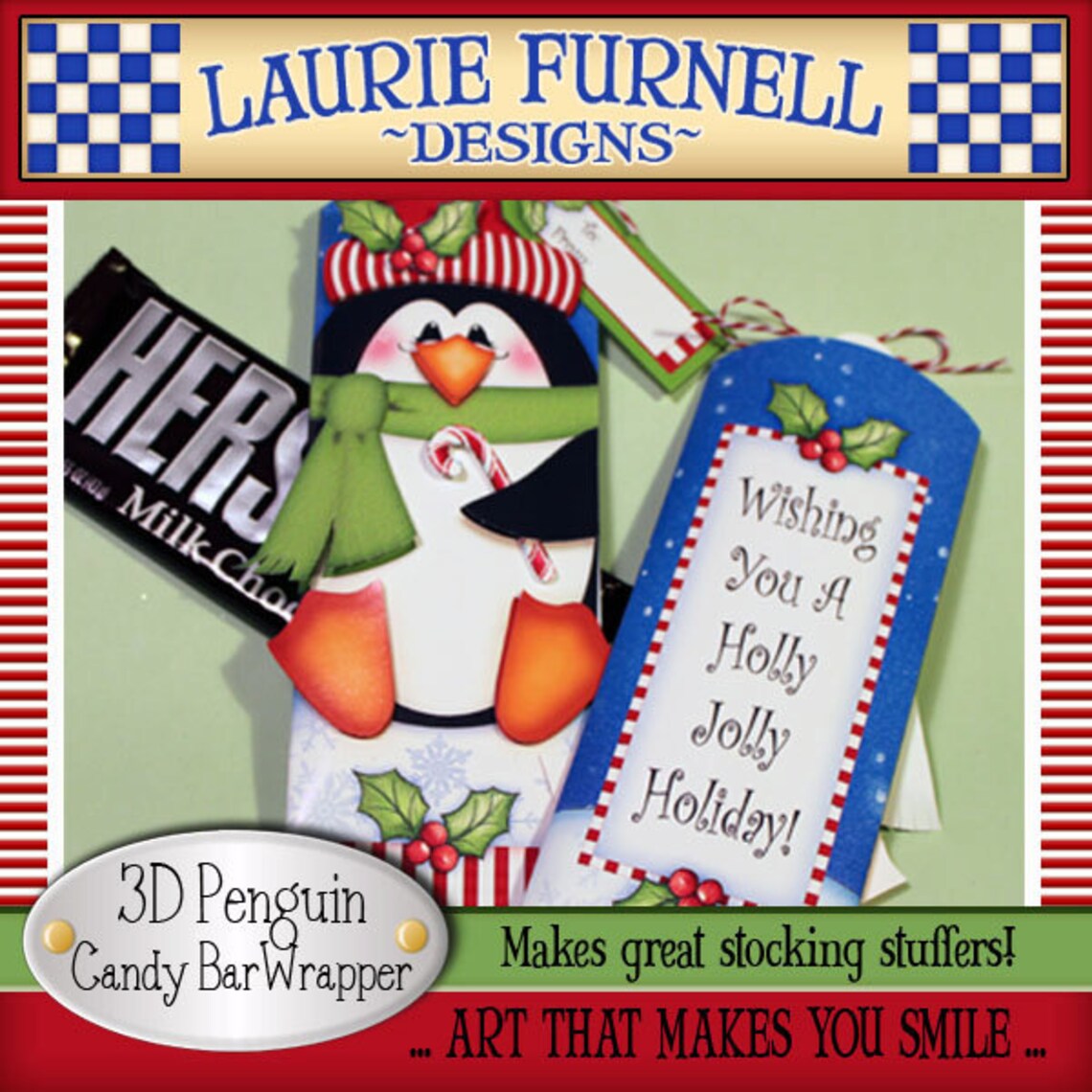 Penguin Candy Bar Wrapper Penguin Candy Wrapper Christmas - Etsy