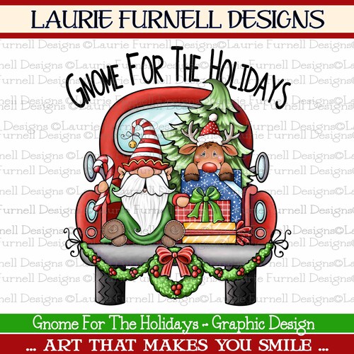 Red Buffalo Plaid Gnome PNG Christmas Truck Clip Art Holiday - Etsy