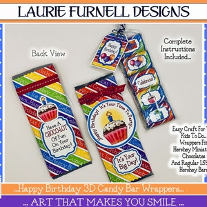 Birthday Candy Bar Wrapper, Birthday Party Favors, Miniature Wrapper ...