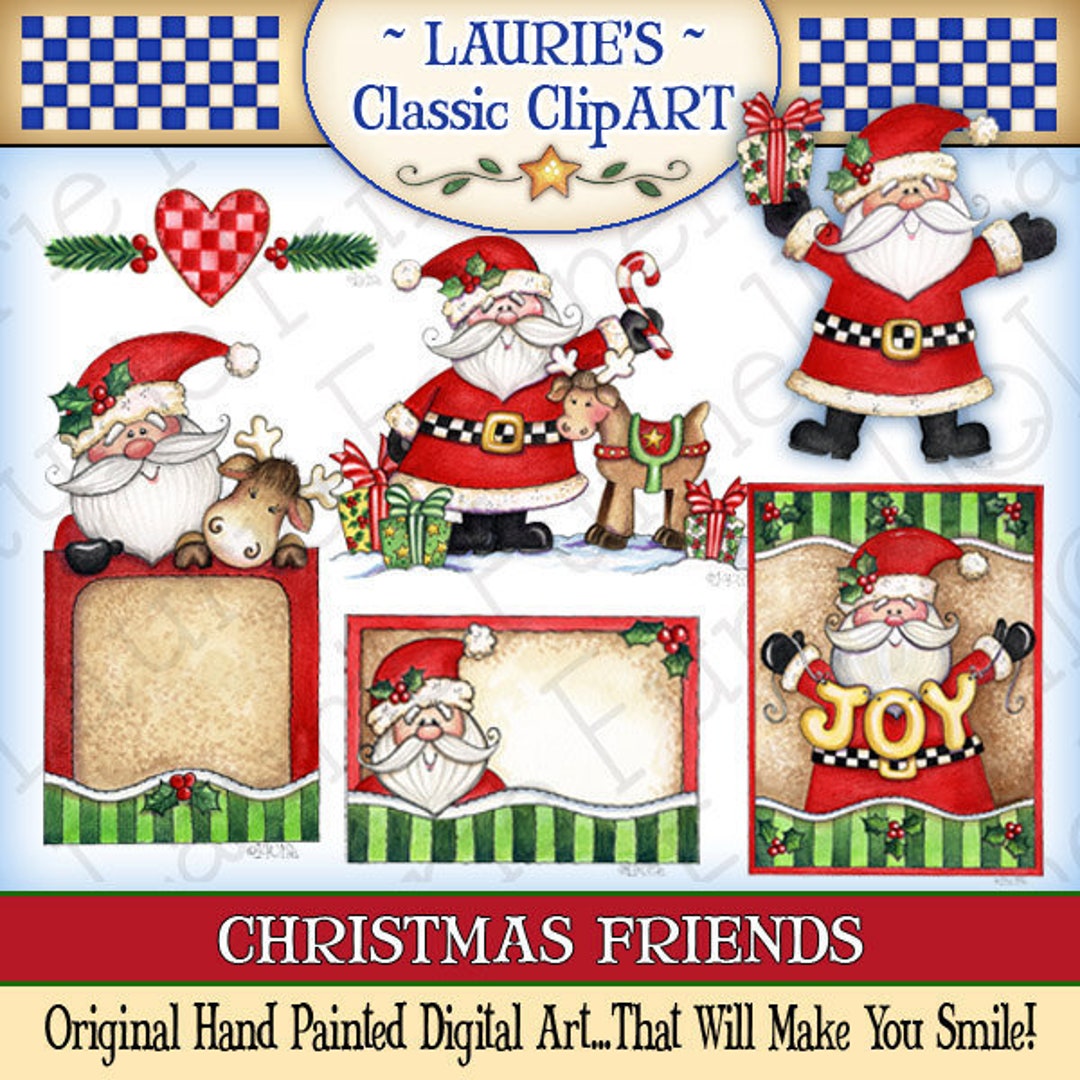Christmas Digital Art, Santa Clipart, Christmas Clipart, Printables ...