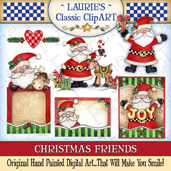 Christmas Digital Art Santa Clipart Christmas Clipart - Etsy