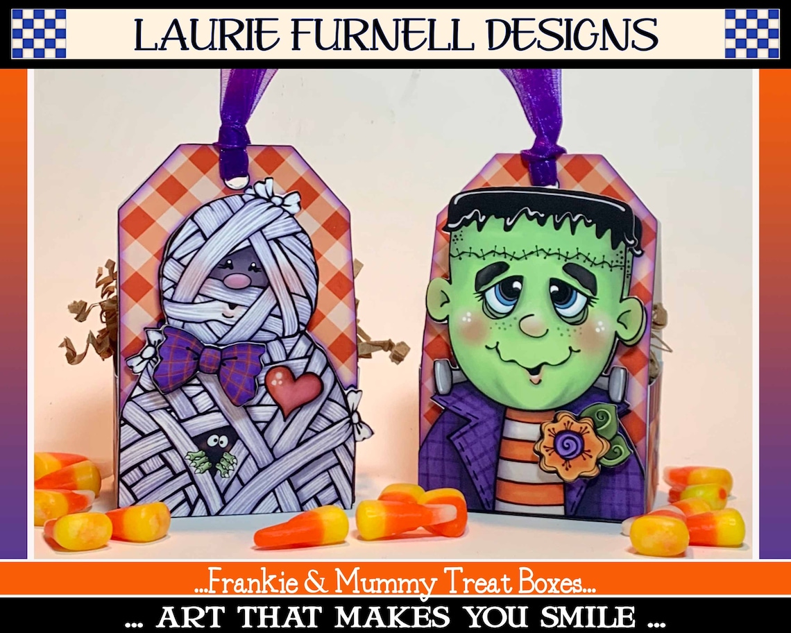 Halloween Treat Box Printable Frankenstein Candy Box Mummy - Etsy