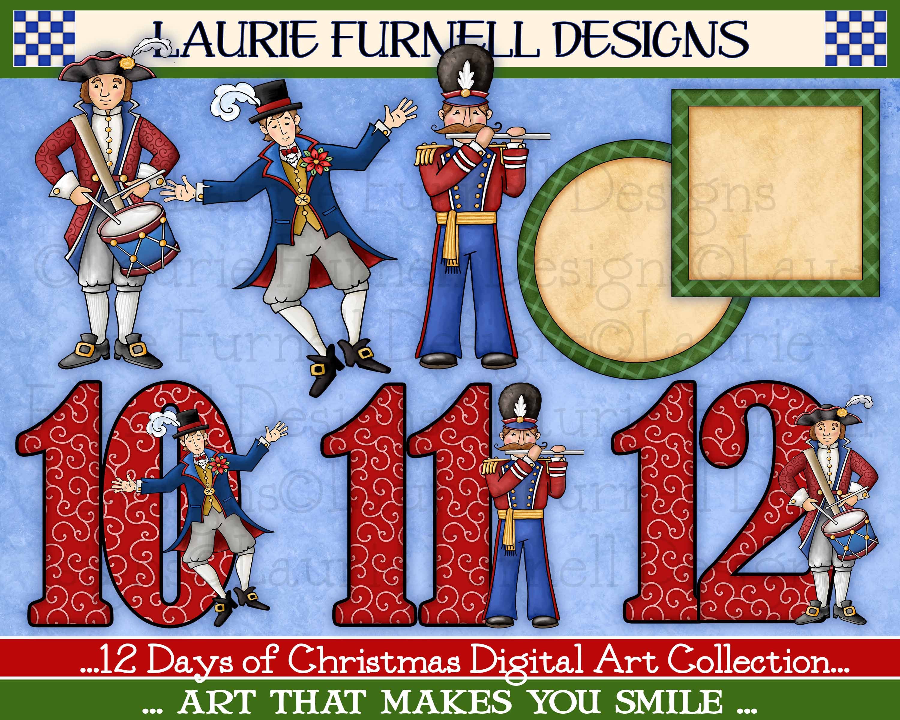 12 Days of Christmas Clip Art, Christmas Clip Art, Holiday Graphics ...