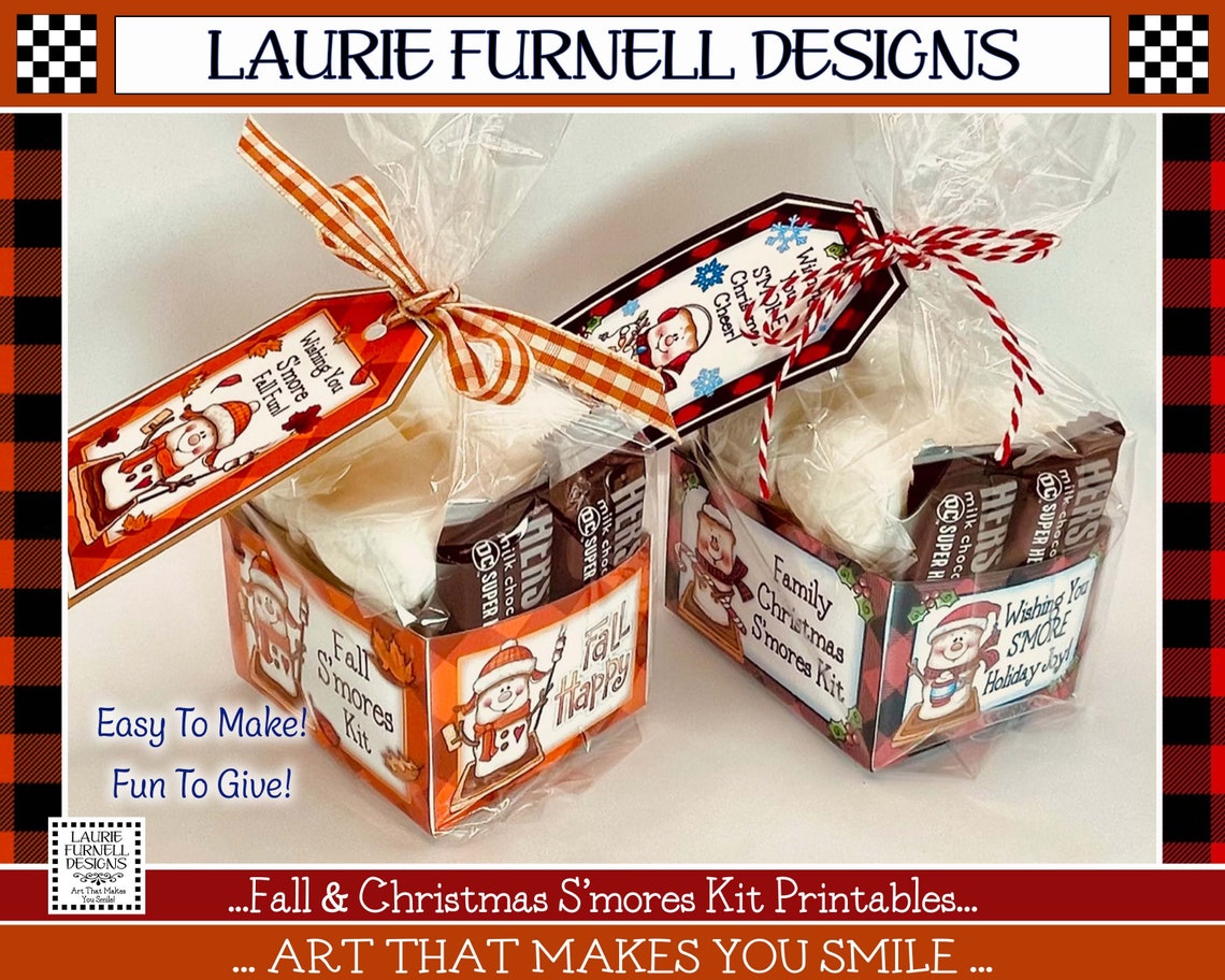 S'mores Kit Printable, Fall S'more Party Favor, Christmas S'more ...