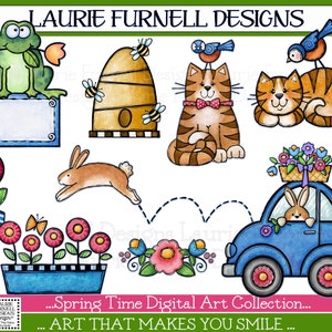 Springtime Clip Art, Easter Clip Art, Spring Digital Art. Spring Pngs ...
