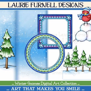 Winter Gnomes Clip Art, Winter Gnome PNG, Ice Skating Gnome, Skiing ...