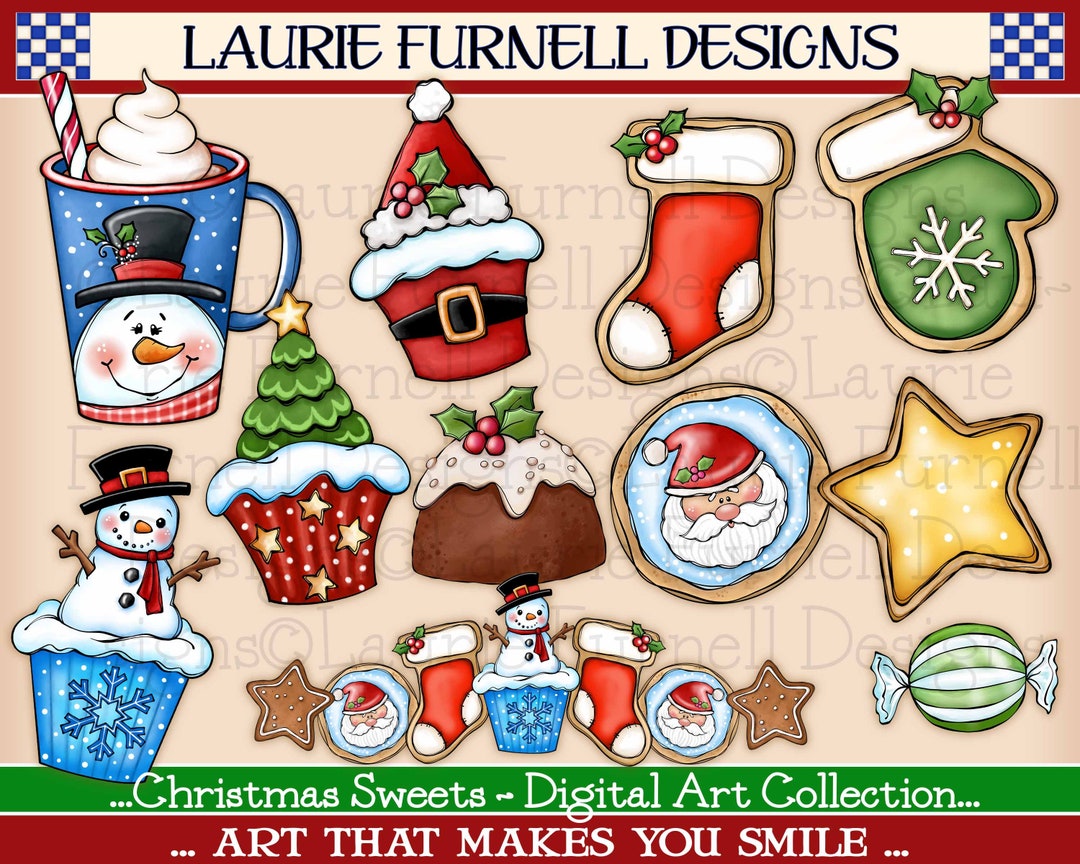 Christmas Sweets Clip Art, Holiday Treats Clip Art, Christmas Cookie ...