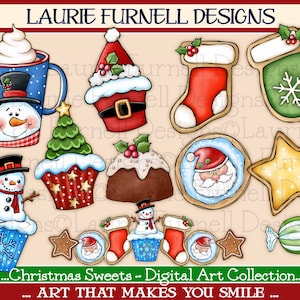 Christmas Sweets Clip Art, Holiday Treats Clip Art, Christmas Cookie ...