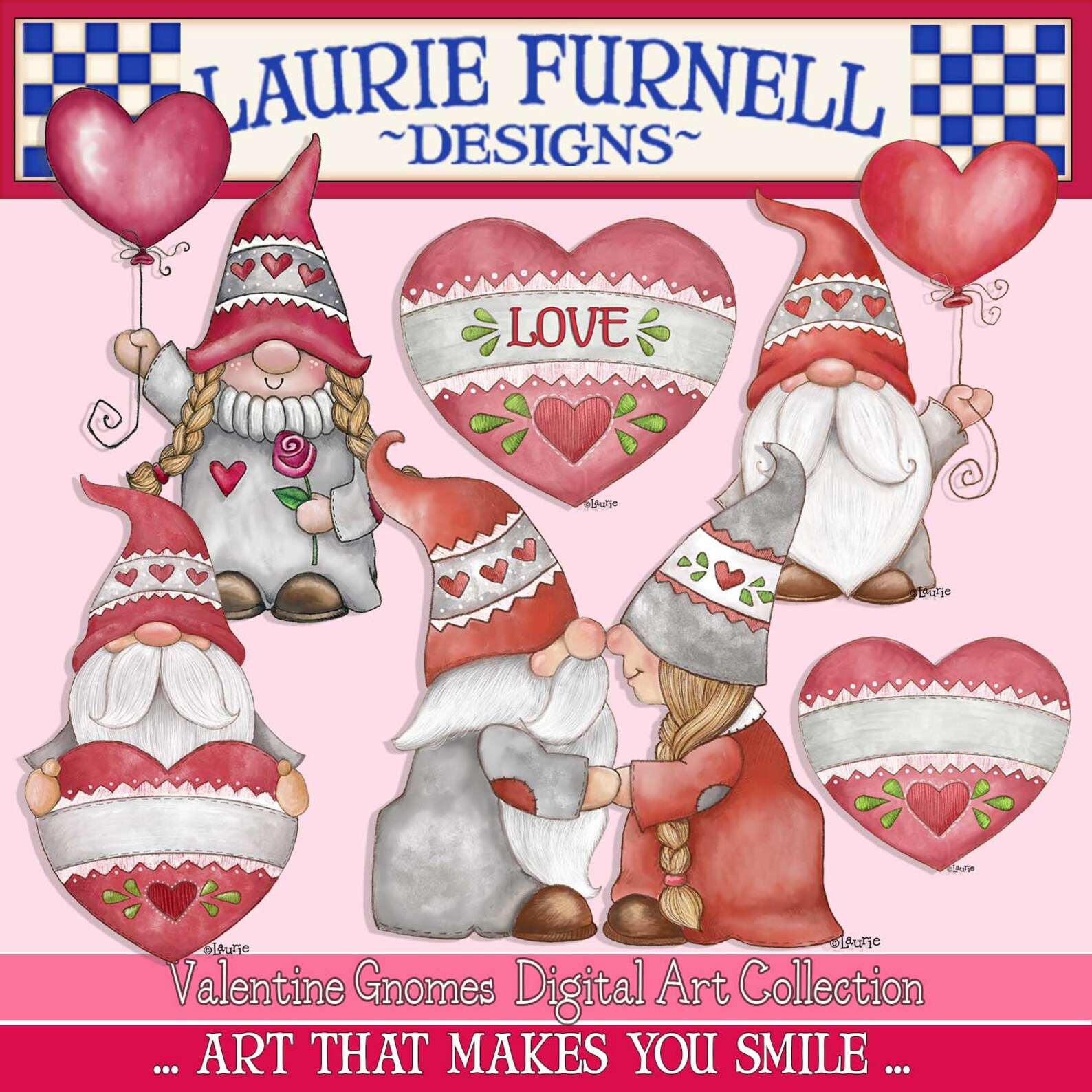 Valentine Gnome Clip Art, Valentine Clip Art, Laurie Furnell, Gnome ...