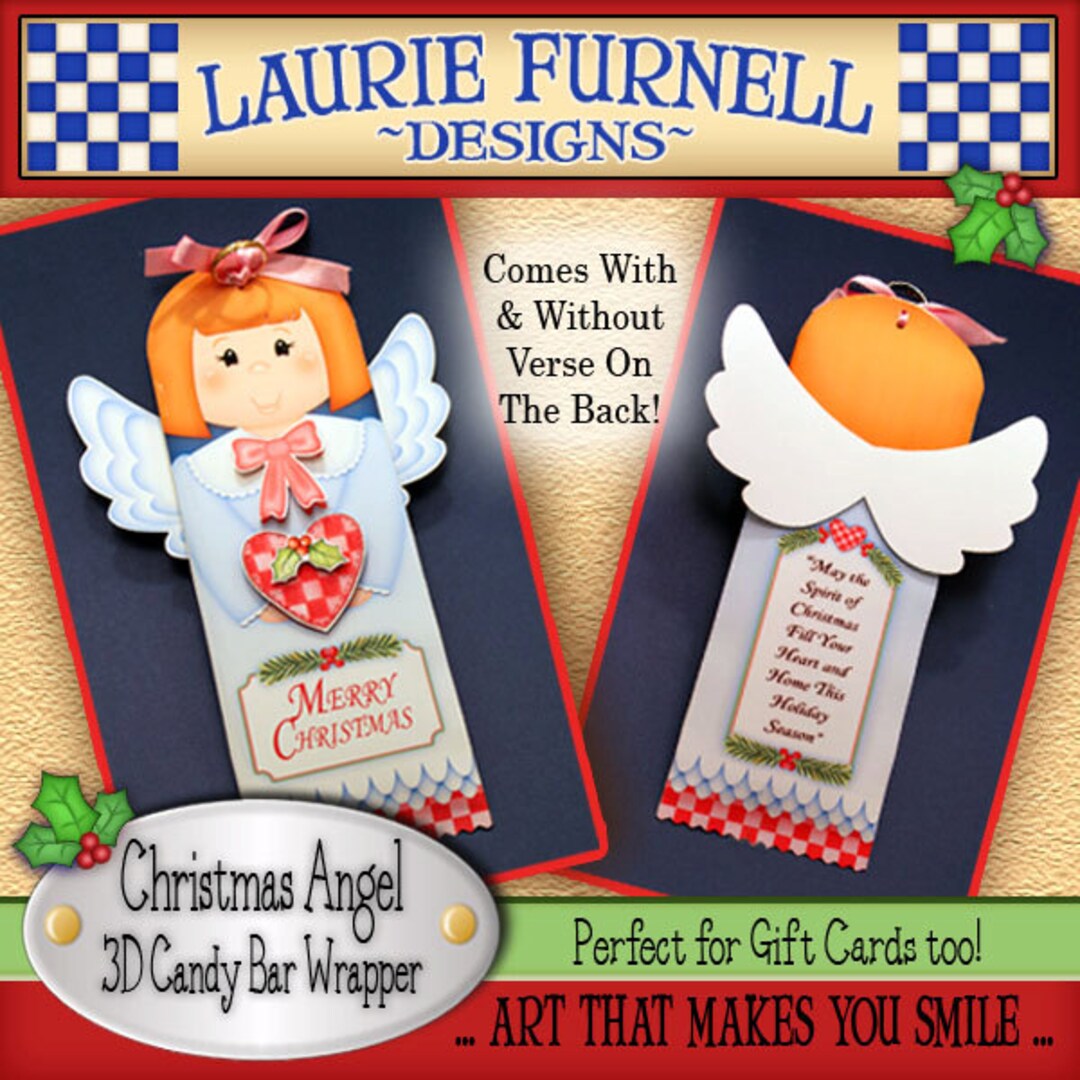 Christmas Angel 3D Candy Bar Wrapper - Etsy