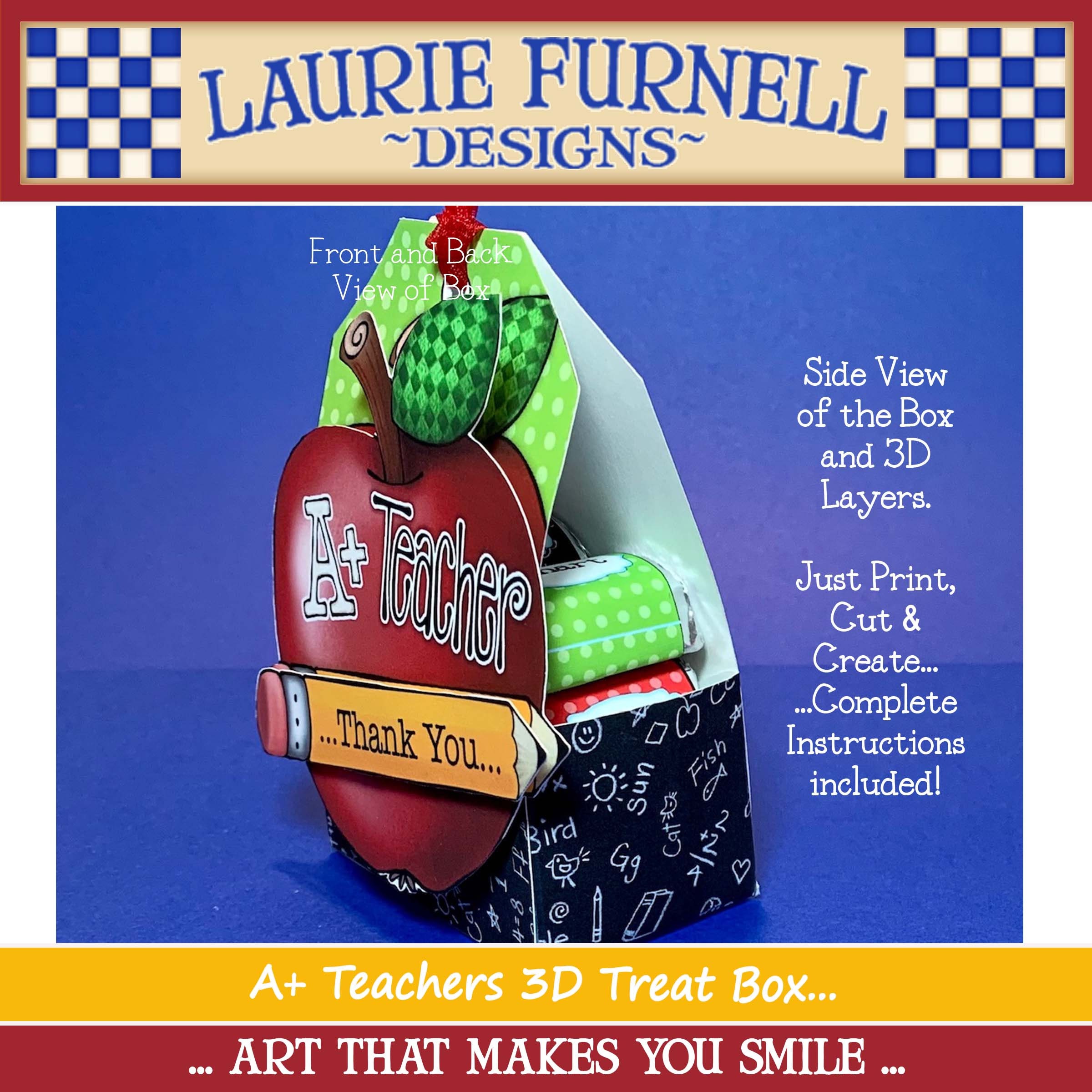 Teacher Thank You Treat Box Printable/ School Treat Box/ - Etsy