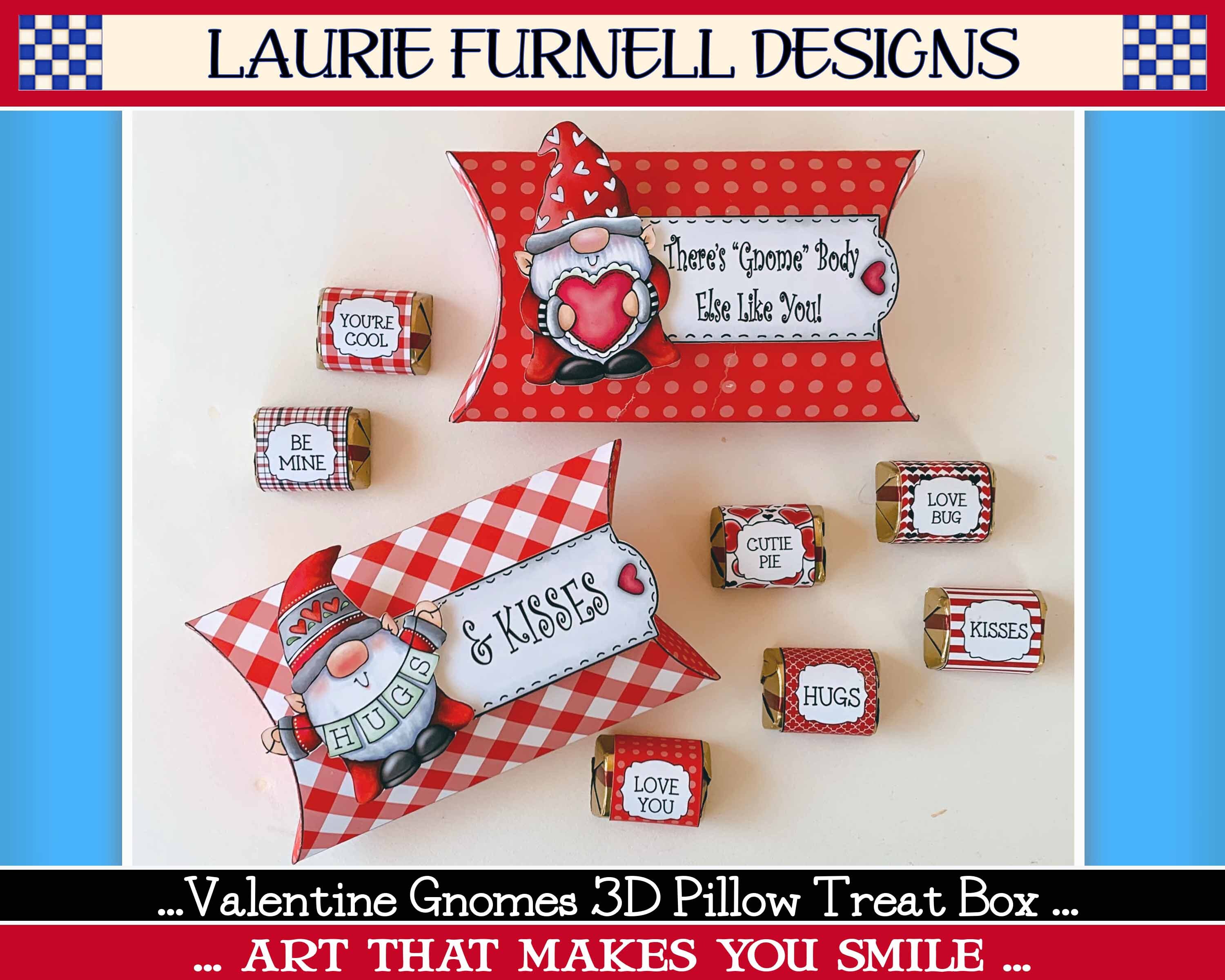 Valentine Gnome Treat Box, Valentines Day Printable Candy Box, Cute ...