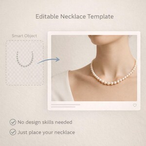 Necklace Mockup on Model -realistic Neck Template for Jewelry Sellers ...