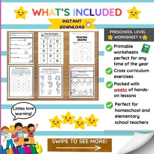 Preschool Worksheets Printable Bundle | Letters, Numbers, Colors ...