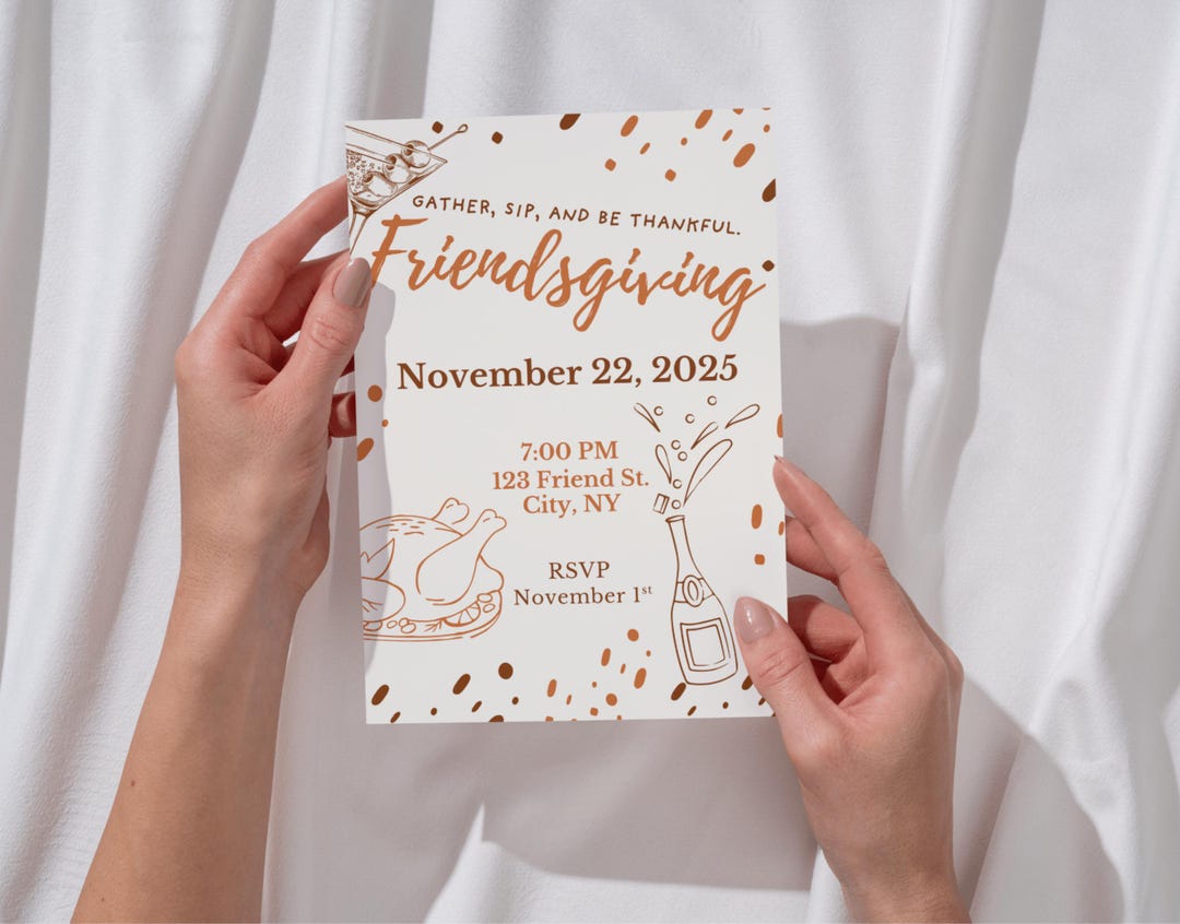 Editable Friendsgiving Invitation Template Canva | Digital Download ...