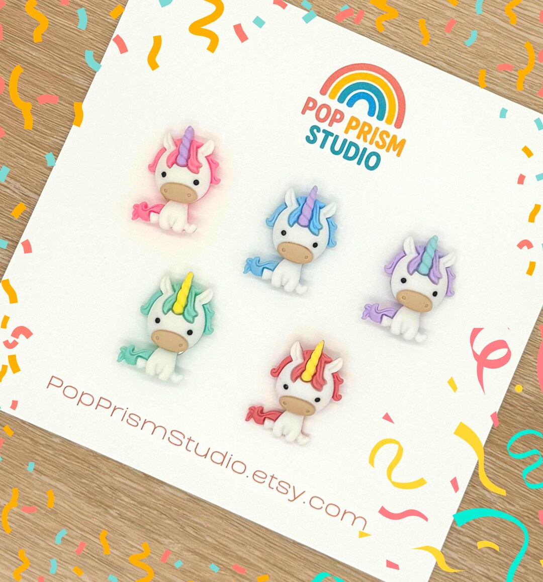 Resin Unicorn Refrigerator Magnets, Set of 5: Happy, Colorful Fantasy ...