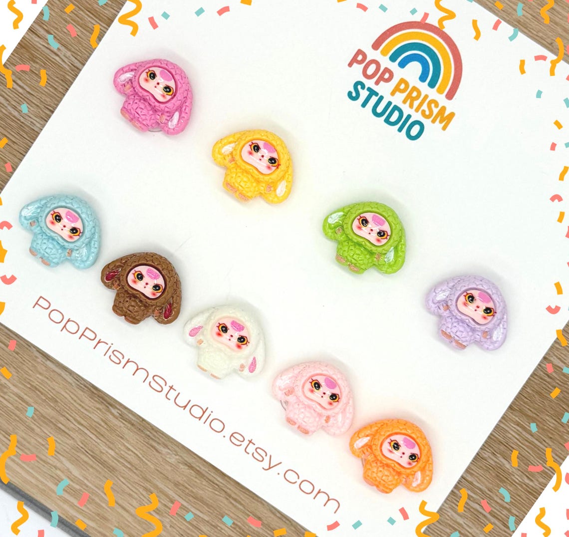 Resin Labubu Refrigerator Magnets, Set of 9: Happy, Colorful Cute ...