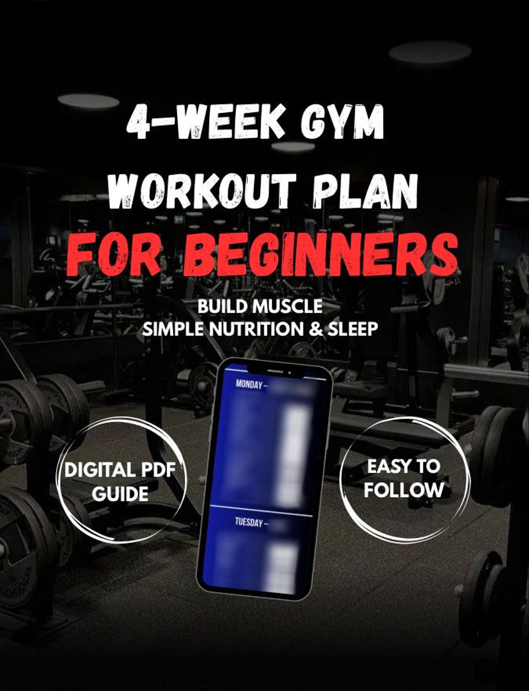 4-week Gym Workout Plan for Beginners – Fitness Training (PDF Guide ...