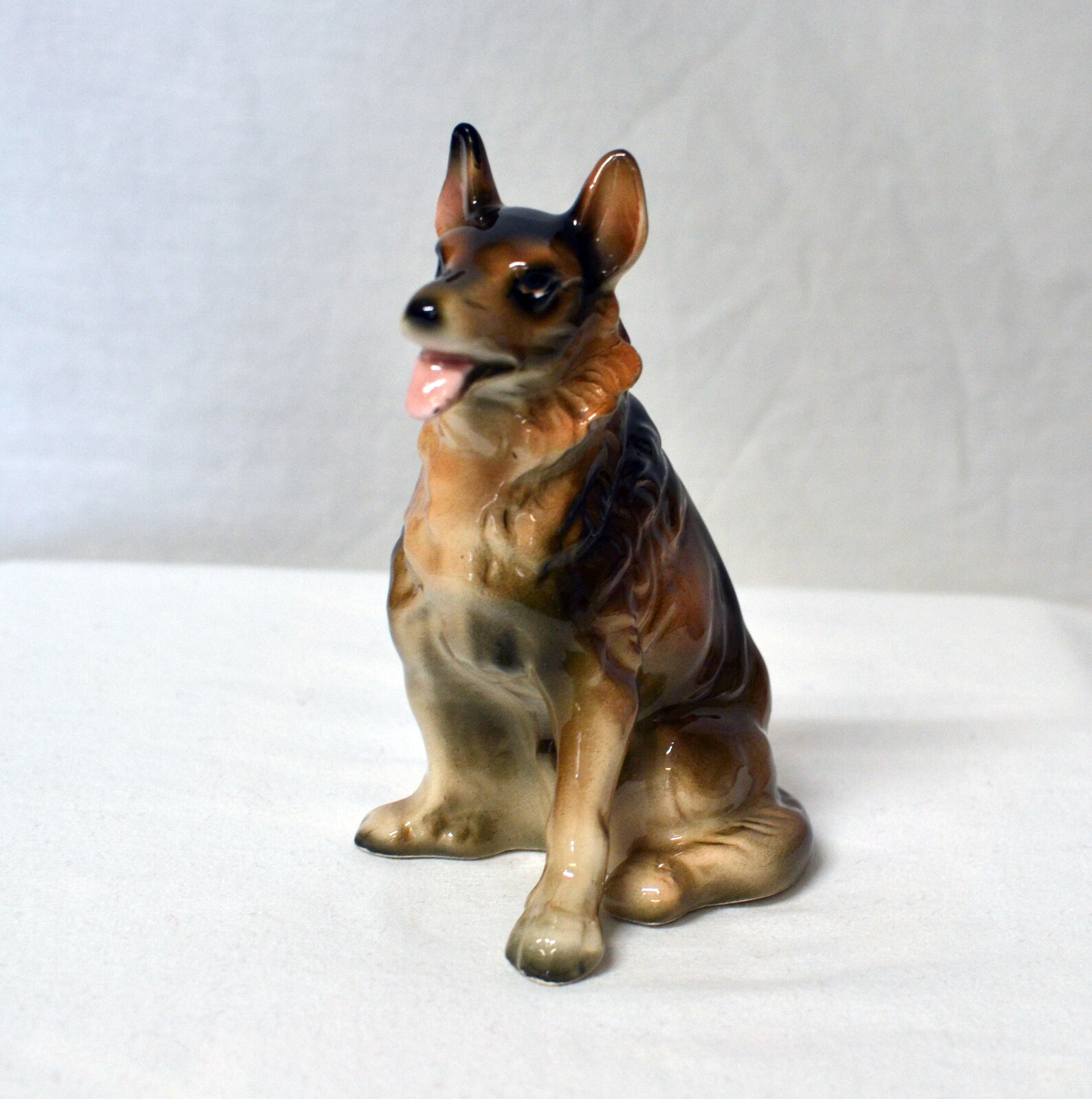 German Shepherd Ceramic Dog Statue Figurine / Sweet Facial Expression ...